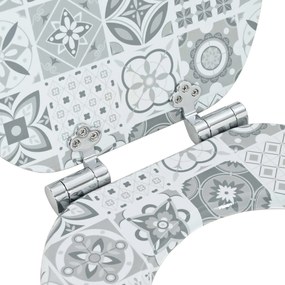 Toaletní sedátko s tlumeným zavíráním 2 ks Modro-bílá porcelán 3414540