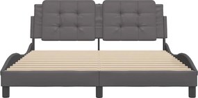 Rám postele bez matrace Zadar šedý 160x200 cm umělá kůže 3208194