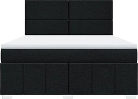 Box spring postel s matrací černá 180x200 cm textil 3291742