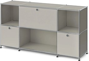 Tchibo - Kovová odkládací skříňka »Cn3« se 3 výklopnými dvířky, světle šedá
