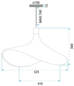 Toolight Boho, závěsné svítidlo 1xE27 APP1577-5C, přírodní hnědá, OSW-03800