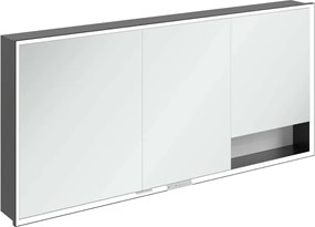 Villeroy & Boch My View+ - Zrcadlová skříňka s LED osvětlením 160x75x17 cm, 3 dvířka, Brilliant White/matná černá B48216VE