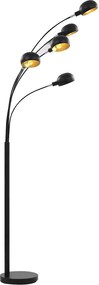 Stojací lampa 200 cm 5 x E14 černo-zlatá 282418