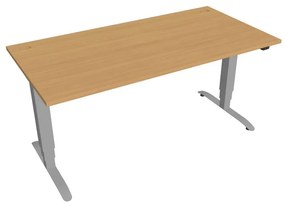 Elektr. nastavitelný stůl 160x80 - HOBIS MOTION MS 3 1600 Dekor stolové desky: buk, Barva kovové podnože: stříbrná