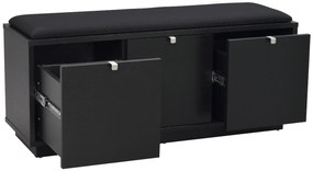 Rowico černá lavice s úložným prostorem CONFETTI a černým sedákem 106 cm 103765