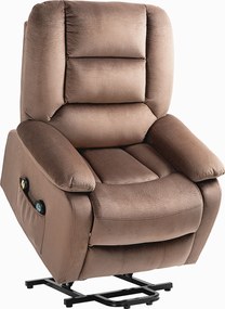 HOMCOM TV křeslo se stojanem, elektrické polohovací křeslo, s masážní funkcí, funkcí polohování, vyhřívání, polyester, 90x93x110cm | Aosom