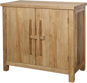 Přírodní dřevěná komoda se 2 dvířky Chennia - 80*43*72 cm