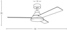 Zambelis Ofelos stropní Led ventilátor Barva: Hnědá - Hnědé dřevěné čepele