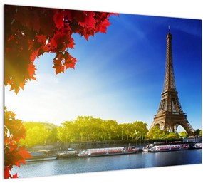Skleněný obraz - podzim v Paříži (70x50 cm)