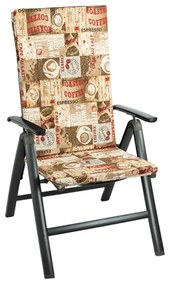 Bellatex Sedák na zahradní židli 47x115 cm Káva zrnková hnědá, červená
