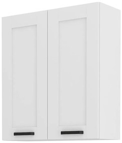 Horní dvoudveřová kuchyňská skříňka Lucid 80 G 90 2F (bílá + bílá). 1041047