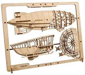 Ugears 2,5D dřevěné mechanické puzzle Vzducholoď Zeppelin