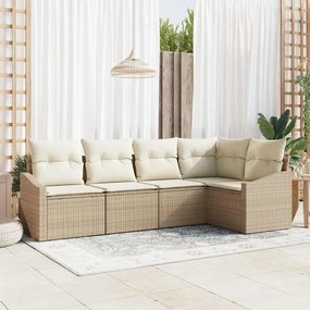 Set pohovek 5 ks Béžová polyratan 3346721