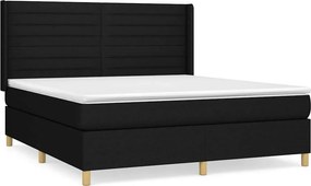 Box spring postel s matrací černá 180x200 cm textil 3132091