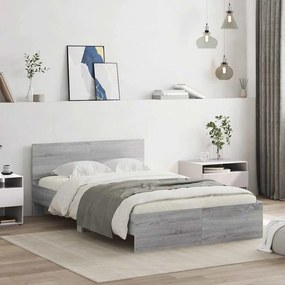 Rám postele s čelem a LED osvětlením šedý sonoma 140 x 200 cm 3207614