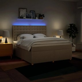 Box spring postel s matrací krémová 180x200 cm textil 3293678
