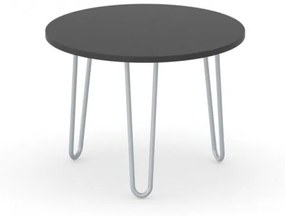 Kulatý konferenční stůl SPIDER, průměr 600 mm, šedo-stříbrná podnož, deska grafitová