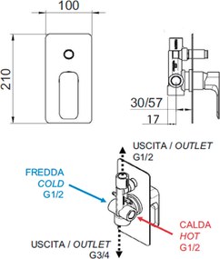 Sapho SPY PY42/15 sprchová baterie 2 výstupy černá