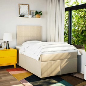 Box spring postel s matrací krémová 120x190 cm textil 3290432