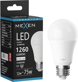 Mexen Nova, LED žárovka E27, A60, 12W, neutrální - 4000K, 1260 lm - L100-E27-1240-01