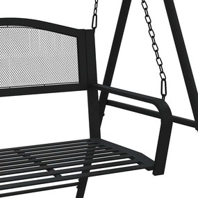Zahradní houpačka 124 cm černá ocel 318832