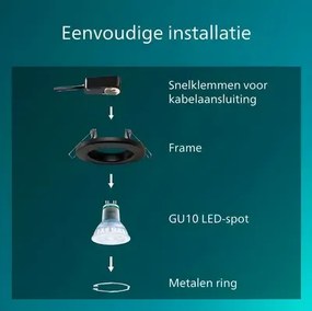 Philips Peridot černá O8,3 cm / Vestavné svítidlo / GU10 / 7W / IP20