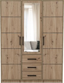 STO Šatní skříň KOS D3 149 cm, Dub Artisan