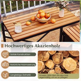 Costway 2-in-1 Venkovní skládací lavice Konvertibilní piknikový stůl a s kovovým