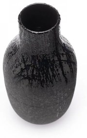 Váza L - design Roman Šedina, šedá-černá, keramika