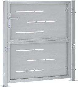 Zahradní brána se zámkem Stříbrná 85 x 97 cm Nerezová ocel 3402576