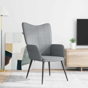 Relaxační židle světle šedá textil 327941