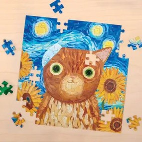 Mudpuppy Puzzle Vincent van Gogh umělecké kočky v plechovce / 100 dílk