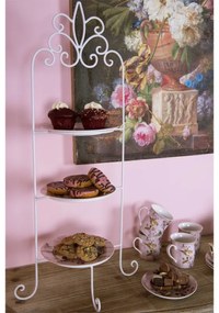 Bílý kovový etažér / stojan na talíře se 3 patry – 33 / 77 cm 77 Iron
