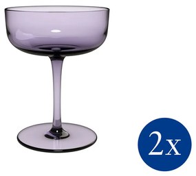 Sada širokých sklenic na šampaňské z kolekce LIKE GLASS LAVENDER, 2 ks