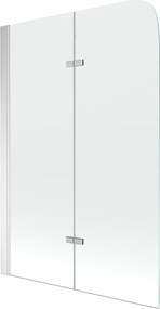 Mexen Felix vanaový paraván, dvoukřídlý, 80 x 140 cm, průhledný, chrom - 890-080-002-01-00