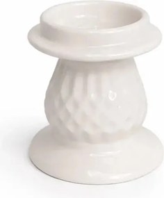 Vánoční svícen na stůl 7 × 7 × 6,5 cm, keramický, bílý
