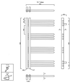 Sapho Dorlion 500 x 900 mm 1130-10 otopné těleso chrom