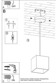 Sollux SL.0061 - Lustr na lanku QUAD 1 1xGU10/40W/230V šedá