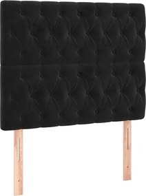 Box spring postel s matrací černá 90x200 cm samet 3138003