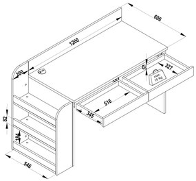 Psací stůl Andy - béžová
