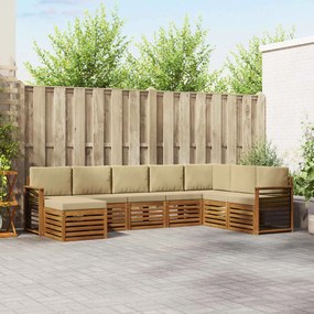 Venkovní pohovková souprava 8 ks Přirozená a Béžová 3375303