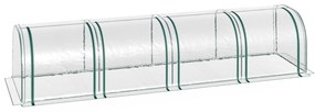 Outsunny Fóliový skleník Skleník s dveřmi Studený rám Rostlinná školka Rostlinný dům Fólie Ocel PVC Transparent 395 x 100 x 80 cm | Aosom