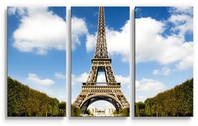 Sablio Obraz - 3-dílný Eiffelova věž - 120x80 cm
