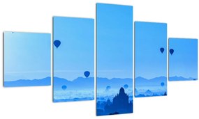 Obraz - Balóny nad krajinou (125x70 cm)