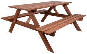Rojaplast PIKNIK zahradní set dřevěný - 160 cm - mořený
