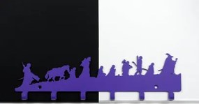 Kovový nástěnný věšák lidé 30x8,5cm různé barvy Barva: fialová