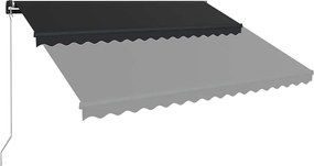 Ručně zatahovací markýza s LED světlem 450 x 300 cm antracitová 3051246