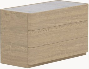 Komoda v dřevěném vzhledu's prosklenou deskou Noble