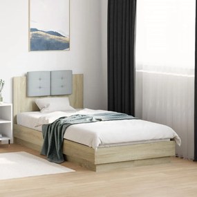 Rám postele s čelem dub sonoma 75 x 190 cm kompozitní dřevo 3209977