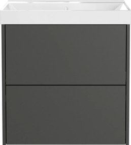 Antracitová matná závěsná skříňka pod umyvadlo 61x65 cm Bodera – Germania